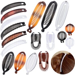 18 pieces banana hair clips large double comb clips fishtail hair clips classic banana clips hair for thick hair ponytail banana hair clips for women girls