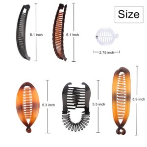 18 Pieces Banana Hair Clips Large Double Comb Clips Fishtail Hair Clips Classic Banana Clips Hair for Thick Hair Ponytail Banana Hair Clips for Women Girls