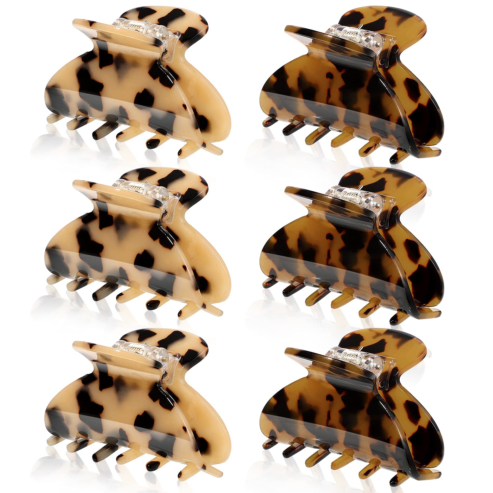 6 Pieces Medium Hair Claw Clips for Thin Hair 2.6 Inch Tortoise Shell Hair Clip Banana Clips Jaw Clips French Style Barrettes hair Clip Accessories for Women Girls(Vivid Patterns)