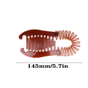 Numblartd 3Pcs Plastic Interlocking Banana Clip Combs - Two Sides Hair Combs Elongated Ponytail Hair Clincher Hair Accessories Ponytail Holder for Women (Clear)