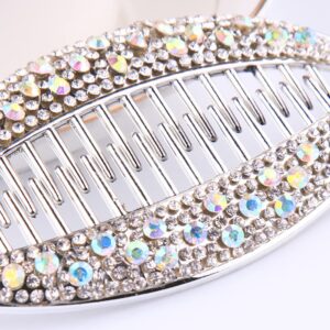 4 Pcs Faux Crystal Banana Hair Clip Banana Ponytail Holder Clip Rhinestone Banana Hair Barrettes Clincher Banana Combs for Women Grils