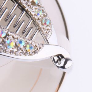 4 Pcs Faux Crystal Banana Hair Clip Banana Ponytail Holder Clip Rhinestone Banana Hair Barrettes Clincher Banana Combs for Women Grils