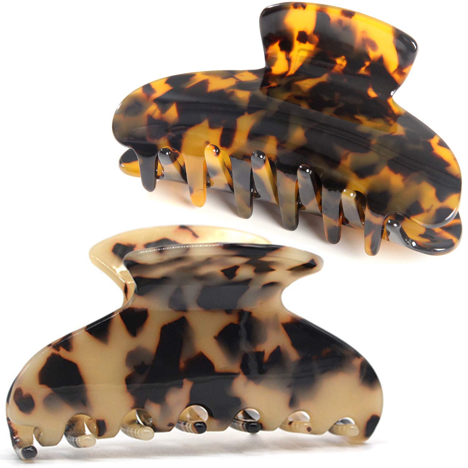 2 Pack Big Hair Claw Clips Tortoise Shell Nonslip Large Claw Clip For Women Celluloid Leopard Print Jaw Clips For Thick Hair