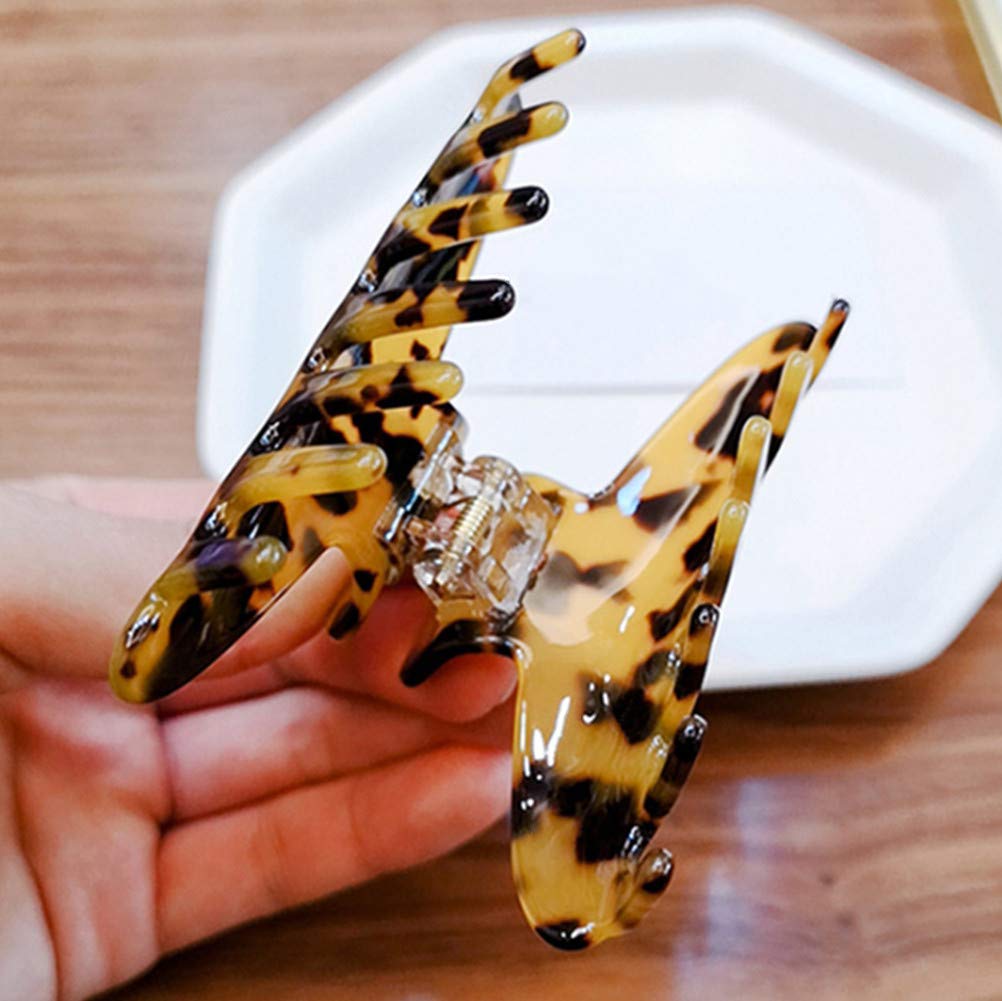 2 Pack Big Hair Claw Clips Tortoise Shell Nonslip Large Claw Clip For Women Celluloid Leopard Print Jaw Clips For Thick Hair