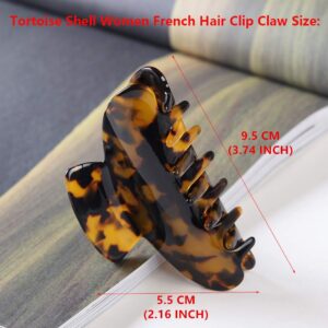 2 Pack Big Hair Claw Clips Tortoise Shell Nonslip Large Claw Clip For Women Celluloid Leopard Print Jaw Clips For Thick Hair