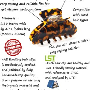 2 Pack Big Hair Claw Clips Tortoise Shell Nonslip Large Claw Clip For Women Celluloid Leopard Print Jaw Clips For Thick Hair