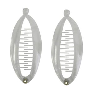 set of two clear 3.5 inch mini banana clip hair clincher