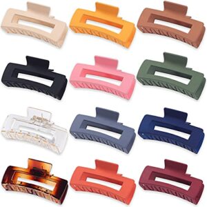 Sisiaipu 4.1 Inch Large Hair Claw Clips 12 Pcs Big Claw Clips for Thick Hair Square Hair Clips Jumbo Jaw Clips Bulk Hair Accessories for women and Girls - Basic