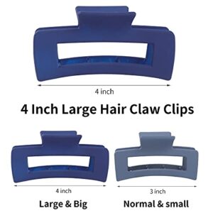 Sisiaipu 4.1 Inch Large Hair Claw Clips 12 Pcs Big Claw Clips for Thick Hair Square Hair Clips Jumbo Jaw Clips Bulk Hair Accessories for women and Girls - Basic