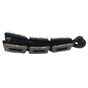 Bling Black Block Shape Banana Hair Clip Diamond Ponytail Holder Hair Clips No Slip Grip Clamp Hair Grip Hairpins Hair Styling