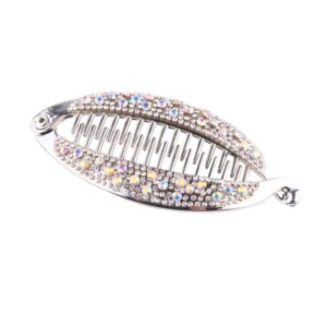 UUYYEO 4 Pcs Shining Rhinestone Banana Hair Clip Hair Claw Grip Fishtail Clip Comb Headdress