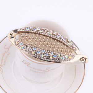 UUYYEO 4 Pcs Shining Rhinestone Banana Hair Clip Hair Claw Grip Fishtail Clip Comb Headdress