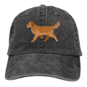 denim cap cute golden retriever baseball dad cap adjustable classic sports for men women hat