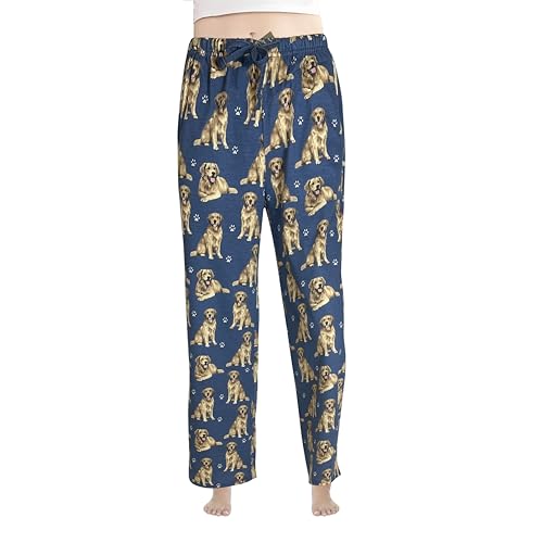 Golden Retriever Pajama Pants – Cotton Blend - All Season - Comfort Fit Lounge Pants for Women and Men – Golden Retriever Gifts