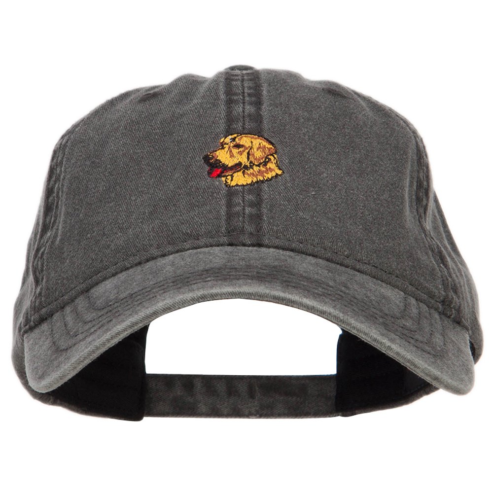 Golden Retriever Embroidered Washed Cap - Black OSFM