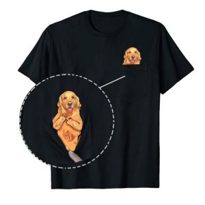 funny golden retriever middle finger in pocket t-shirt animal lover shirt, vintage birthday t-shirt lover gift for men women