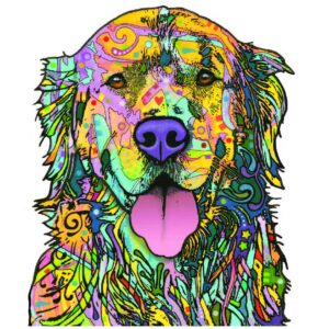 Enjoy It Dean Russo Golden Retriever Car Stickers, Outdoor Rated Vinyl Sticker Decals for Windows, Bumpers, Laptops or Crafts - 2 Pieces