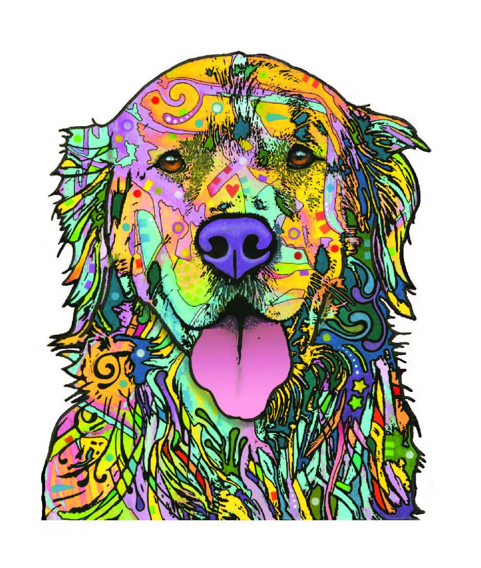 Enjoy It Dean Russo Golden Retriever Car Stickers, Outdoor Rated Vinyl Sticker Decals for Windows, Bumpers, Laptops or Crafts - 2 Pieces