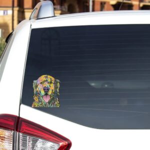 Enjoy It Dean Russo Golden Retriever Car Stickers, Outdoor Rated Vinyl Sticker Decals for Windows, Bumpers, Laptops or Crafts - 2 Pieces