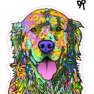 Enjoy It Dean Russo Golden Retriever Car Stickers, Outdoor Rated Vinyl Sticker Decals for Windows, Bumpers, Laptops or Crafts - 2 Pieces