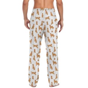 Ollabaky Men's Pajama Pants Golden Retriever Dogs Sleepwear Lounge Pajama Bottoms with Pockets, XL