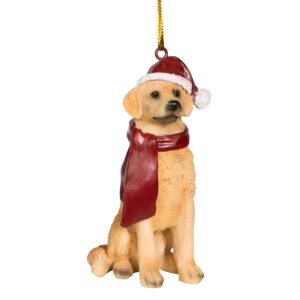 design toscano christmas xmas golden retriever holiday dog ornaments