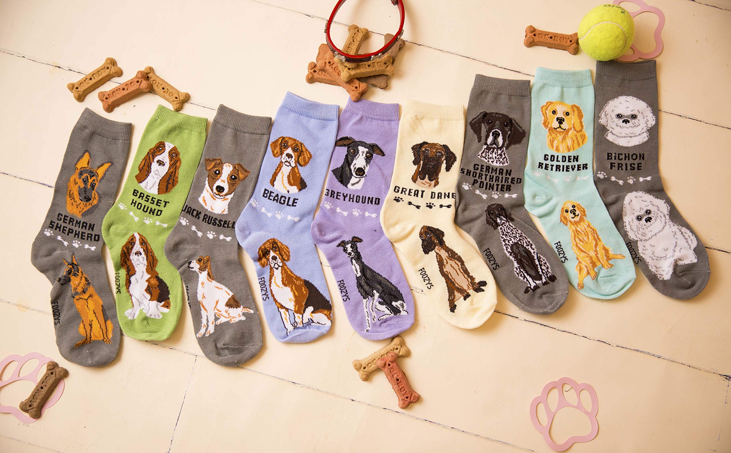 Foozys Unisex Crew Socks | Canine/Dog Collection | Golden Retriever