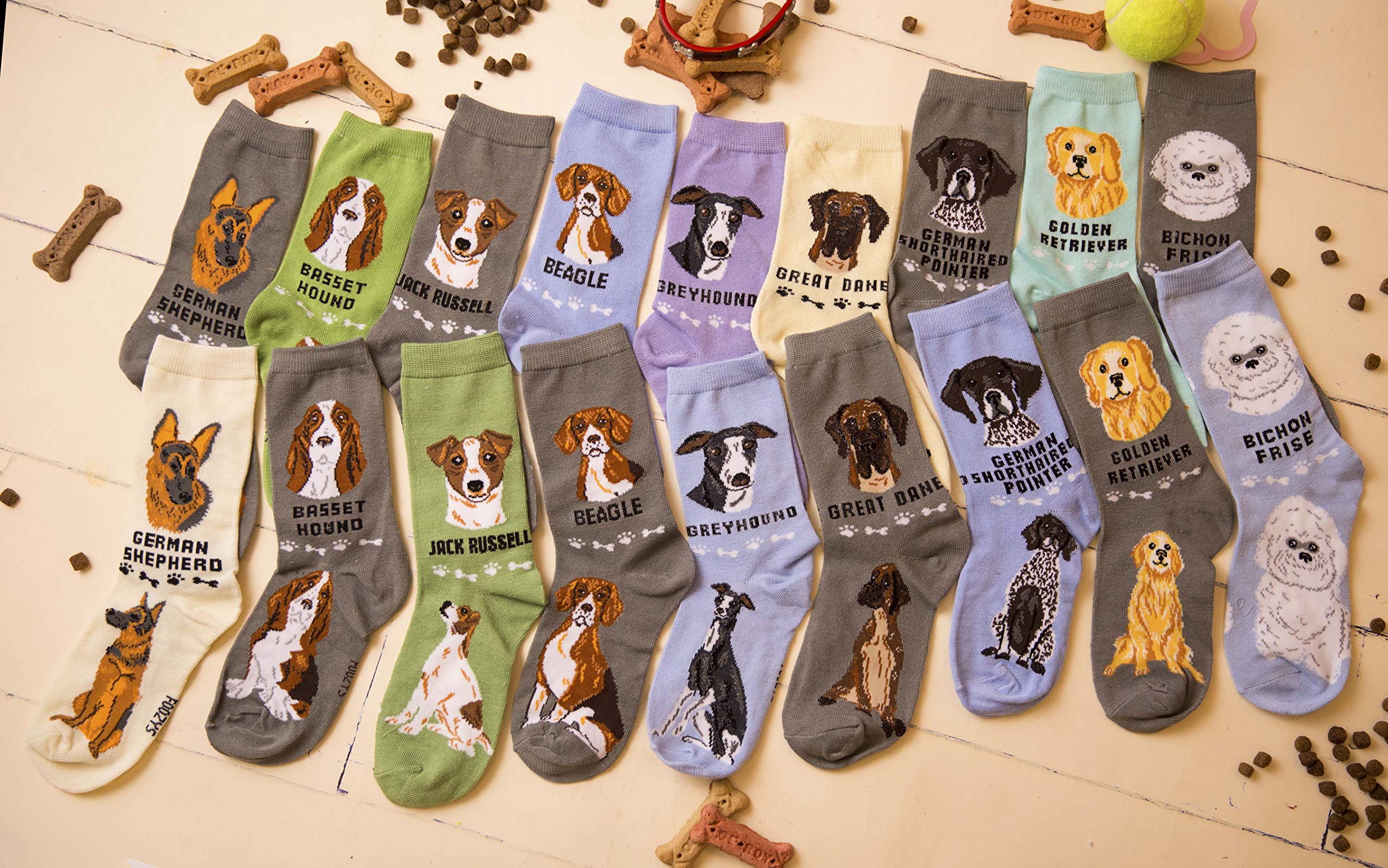 Foozys Unisex Crew Socks | Canine/Dog Collection | Golden Retriever