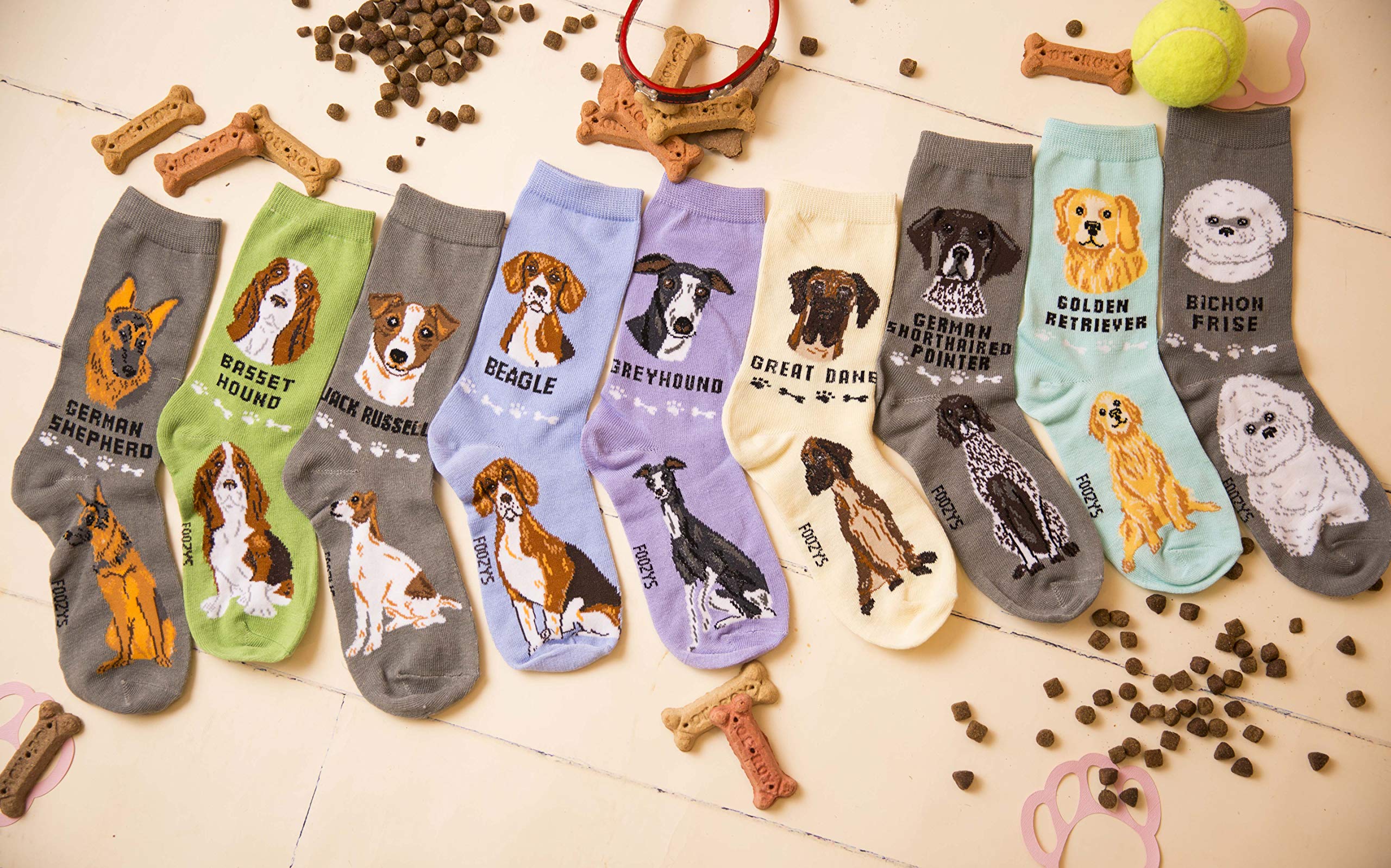 Foozys Unisex Crew Socks | Canine/Dog Collection | Golden Retriever