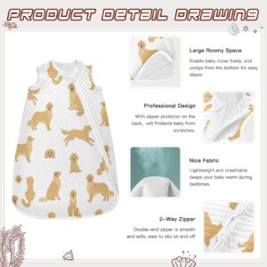 Golden Retriever Dogs Adult Goldies and Puppy Set Baby Sleeping Bag,Baby Wearable Blanket,Toddler Sleep Sack,Sleep Suit for Infant Newborn Babies 0-6 Months