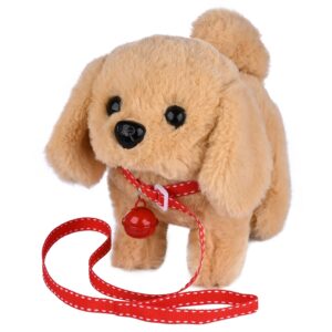 worwoder plush golden retriever toy puppy electronic interactive pet dog - walking, barking, tail wagging, stretching companion animal for kids (golden dog)