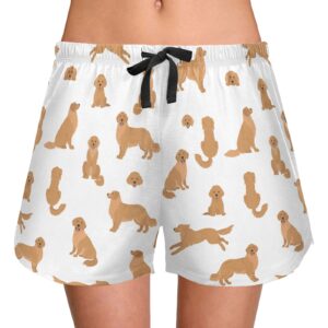 vvfelixl sleep shorts for women golden retriever dogs pajama shorts with pockets sleepwear pants m