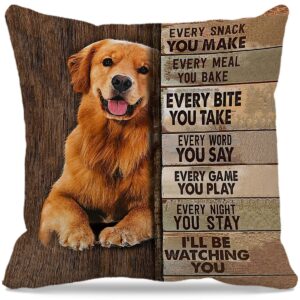 gichugi golden retriever pillow covers 18x18, golden retriever gifts for women men, gifts for golden retriever lovers, golden retriever mom gifts, golden retriever pillow case