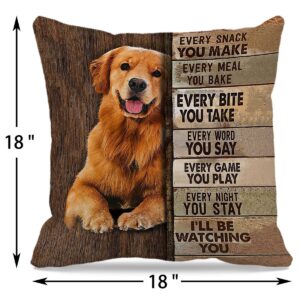 GICHUGI Golden Retriever Pillow Covers 18x18, Golden Retriever Gifts for Women Men, Gifts for Golden Retriever Lovers, Golden Retriever Mom Gifts, Golden Retriever Pillow Case