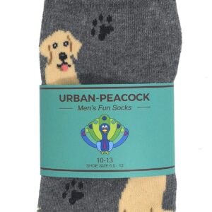 Urban Peacock Men's Novelty Fun Crew Socks - Multiple Patterns! (Dogs - Golden Retriever - Grey, 1 Pair)