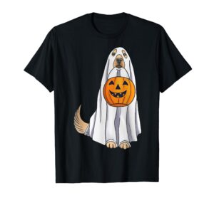 golden retriever ghost pumpkin halloween fall t-shirt