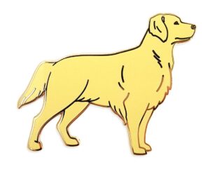 pinsanity golden retriever dog enamel lapel pin