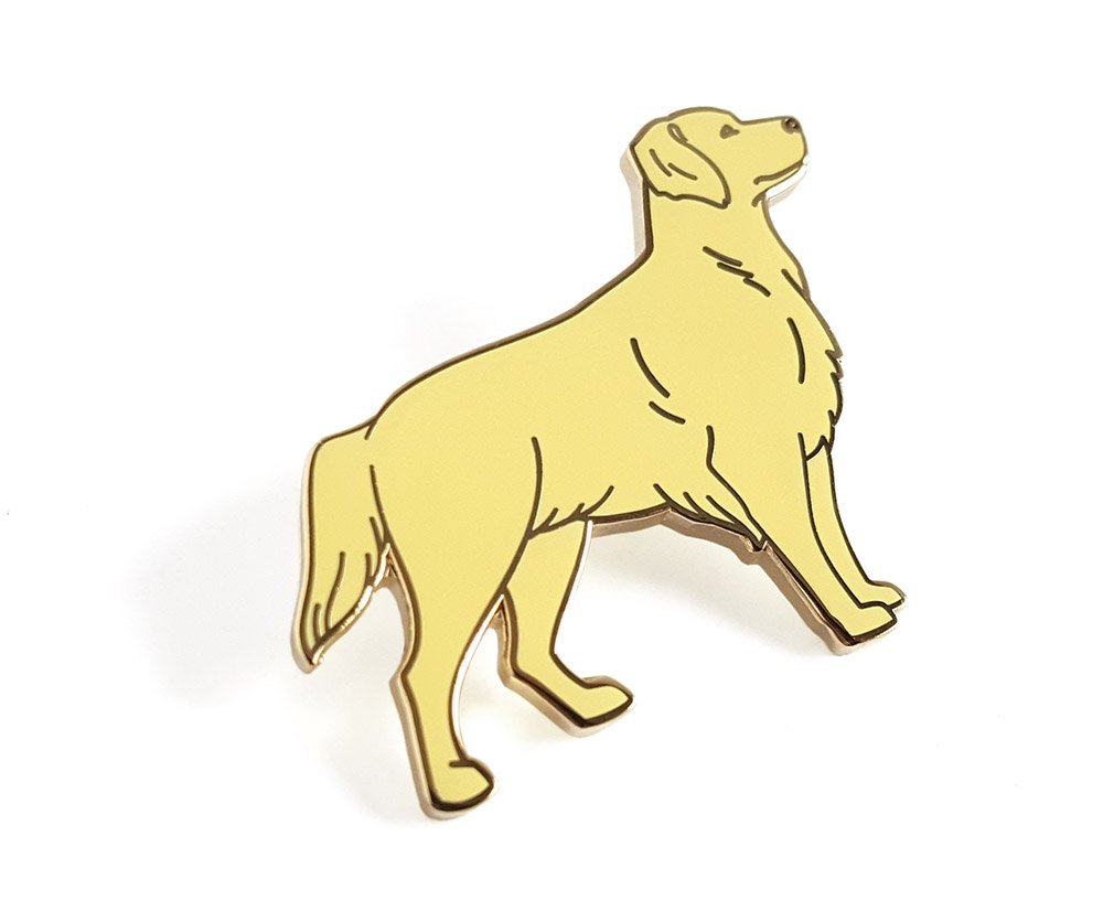 Pinsanity Golden Retriever Dog Enamel Lapel Pin