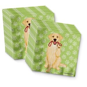 Golden Retriever Birthday Party Supplies - Pawprint Paper Plates - Dog Party Tableware Set Includes Plates Napkins Cups - Kit for 16