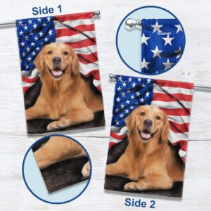 FLAGWIX Golden Retriever, Patriot American Dog Flags - 4th of July Decorations for Home, Outside, Indoor Outdoor Flag, House Flag 30x40 - Double Sided, Heavy Duty Canvas, Fade Resistant