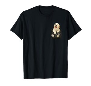 golden retriever in pocket puppy t shirt