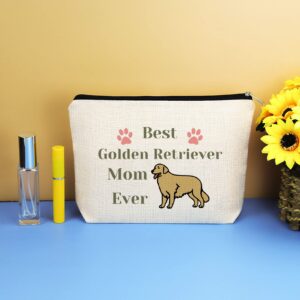 Golden Retriever Mom Gifts Makeup Bag Golden Retriever Lover Gift Golden Mom Cosmetic Bag Golden Retriever Owner Gift Dog Lover Gift for Women Mother's Day Birthday Christmas Gift for Her Travel Pouch