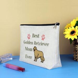 Golden Retriever Mom Gifts Makeup Bag Golden Retriever Lover Gift Golden Mom Cosmetic Bag Golden Retriever Owner Gift Dog Lover Gift for Women Mother's Day Birthday Christmas Gift for Her Travel Pouch