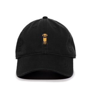 golden retriever dog baseball cap embroidered cotton adjustable dad hat black