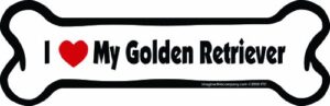 imagine this bone car magnet, i love my golden retriever, 2-inch by 7-inch