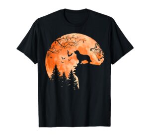 golden retriever and moon silhouette dog lover halloween t-shirt