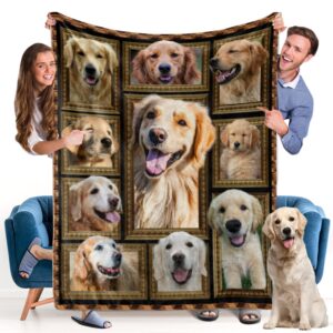 golden retriever ​blanket - fleece throw blanket for couch super soft cozy bed blanket lightweight plush fuzzy lap blankets and throws for sofa, 50 x 60 inch, gift for dog lover