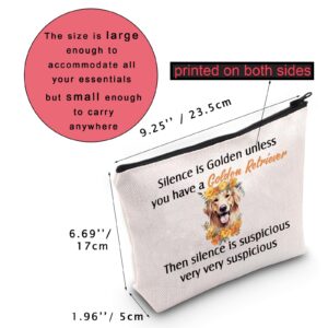 JNIAP Golden Retriever Cosmetic Bag Golden Retriever Gift For Women Owner Makeup Pouch Golden Retriever Lover Dog Travel Bag