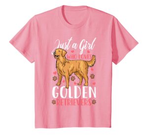 kids golden retriever just a girl who loves golden retrievers t-shirt