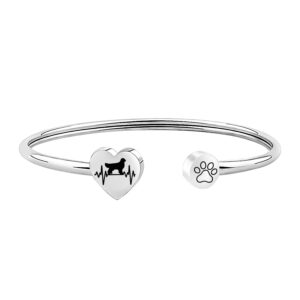 fustmw dog owner bracelet dachshund boxer golden retriever dog lover gifts pitbull boston terrier paw print bangle jewelry (golden retriever bracelet)